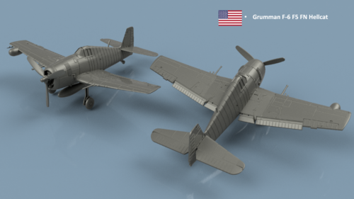 L'Arsenal 2.0 3D400319 Grumman F6F-5 FN Hellcat unfolded wings - 3D printing (5 pcs)