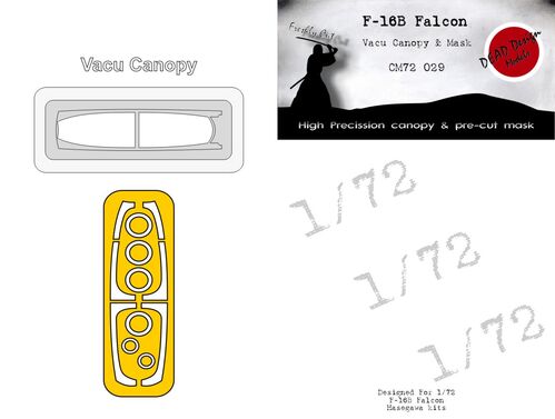 DEAD Design Models CM72029 F-16B Falcon Vacu Canopy And Mask (For Hasegawa Kits)