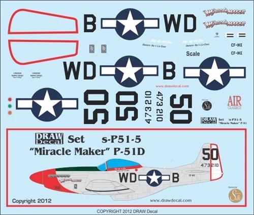 Draw Decal 24-P51-05 North American P-51 D - 'Miracle Maker'