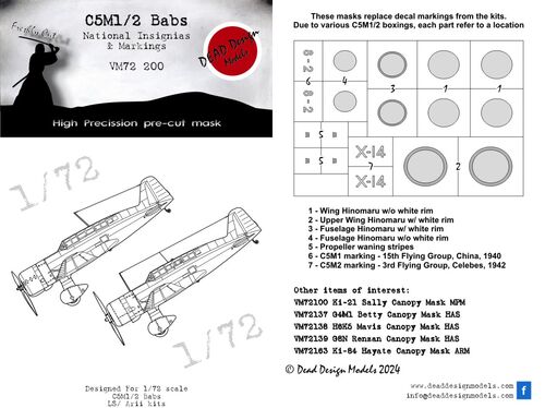 DEAD Design Models VM72200 C5M1/2 Babs National Insignias And Markings (For LS/Arii Kits)