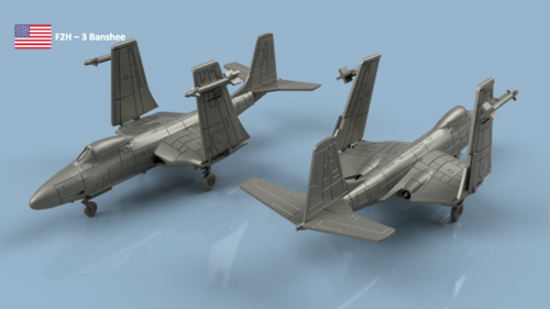 L'Arsenal 2.0 3D350429 McDonnell F2H-3 Banshee folded wings - 3D printing (5 pcs)