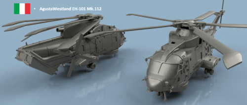 L'Arsenal 2.0 3D350275DEP AgustaWestland EH-101 Mk.112 unfolded blades - 3D printed (2 helicopters)