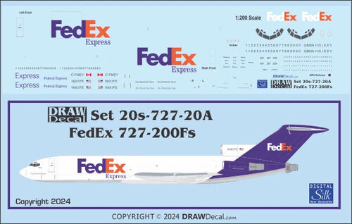 Draw Decal 20-727-20A Boeing 727-100/200F - Federal Express