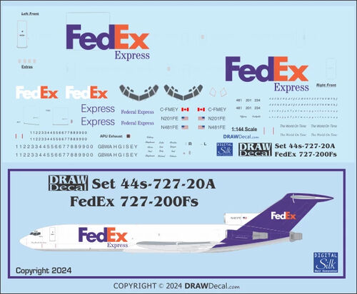 Draw Decal 44-727-20A Boeing 727-100/200F - Federal Express