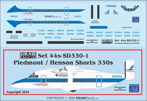 Draw Decal 44-SD330-01 Short 330 - Piedmont / Henson