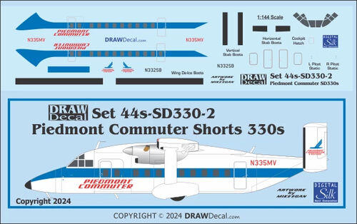 Draw Decal 44-SD330-02 Short 330 - Piedmont Commuter