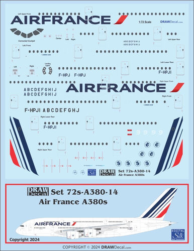Draw Decal 72-A380-14 Airbus A380 - Air France
