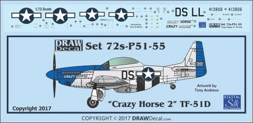 Draw Decal 72-P51-55 North American TF-51 - "Crazy Horse 2" Gathering of Mustangs and Legends