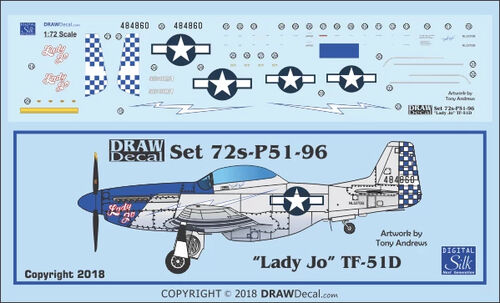 Draw Decal 72-P51-96 North American P-51 D - "Lady Jo" Gathering of Mustangs and Legends