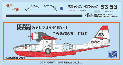 Draw Decal 72-PBY-01 Consolidated PBY-5 A Catalina from the movie "Always"