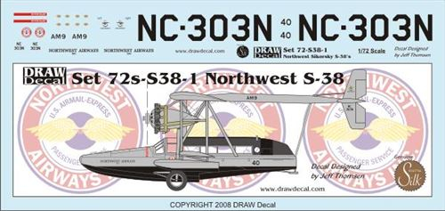 Draw Decal 72-S38-01 Sikorsky S-38 - Flying Yachts
