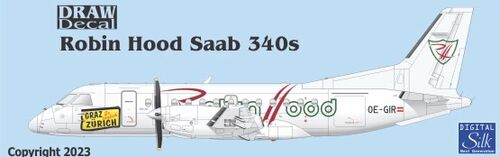 Draw Decal 72-SF340-04 Saab 340 - Robin Hood Aviation