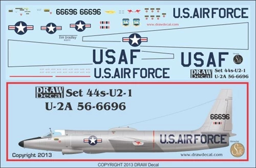 Draw Decal 72-U2-01 Lockheed U-2 A - USAF (56-6696)