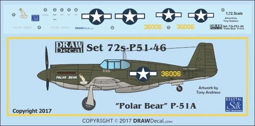 Draw Decal 72-P51-46 North American P-51 A - "Polar Bear" Gathering of Mustangs and Legends