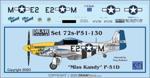 Draw Decal 72-P51-130 North American P-51 D - "Miss Kandy"