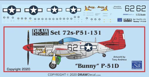 Draw Decal 72-P51-131 North American P-51 D - "Bunny"