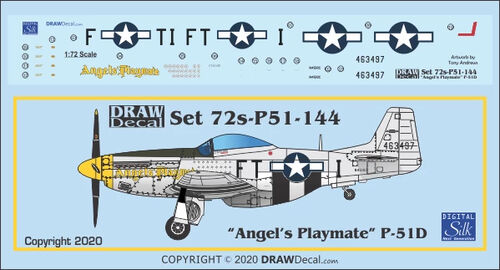 Draw Decal 72-P51-144 North American P-51 D - "Angels's Playmate"