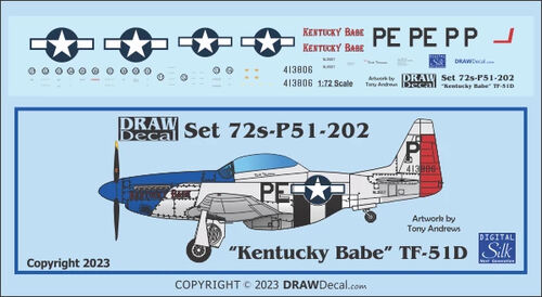 Draw Decal 72-P51-202 North American TF-51 D - “Kentucky Babe”