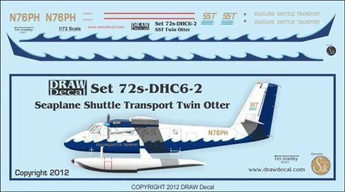 Draw Decal 72-DHC6-02 DHC-6 Twin Otter - Seaplane Shuttle Transport