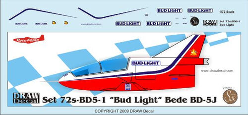 Draw Decal 72-BD5-01 Bede BD-5 J - Bud Light