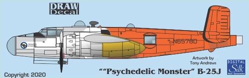 Draw Decal 72-B25-01 North American B-25 J - “Psychedelic Monster”
