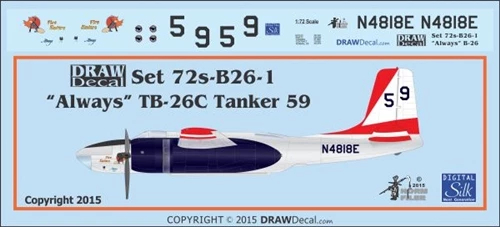 Draw Decal 72-B26-01 Douglas TB-26 C - "Always" Tanker 59