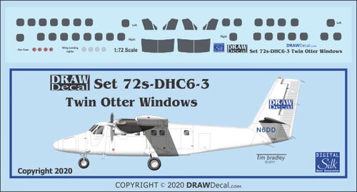 Draw Decal 72-DHC6-03 DHC-6 Twin Otter - Cockpit and Window Set