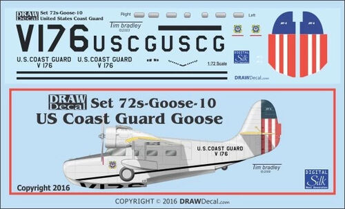 Draw Decal 72-GOOSE-10 Grumman G-21 Goose - United States Coast Guard (USCG)