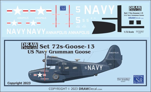 Draw Decal 72-GOOSE-13 Grumman G-21 Goose - US Navy Decals