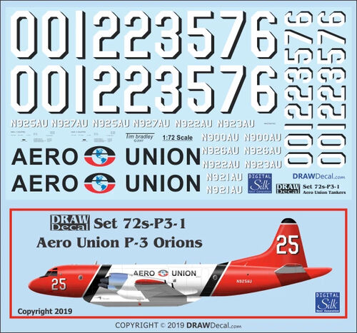 Draw Decal 72-P3-01 Lockheed P-3 Orion - Aero Union Tankers