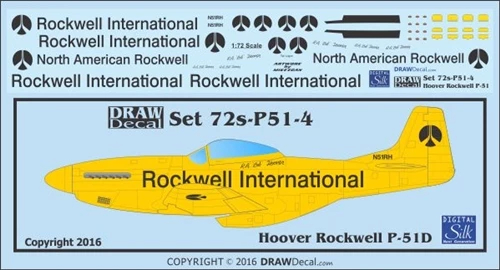 Draw Decal 72-P51-04 North American P-51 D - Bob Hoover "Rockwell"