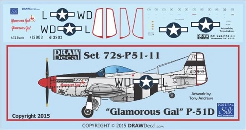 Draw Decal 72-P51-11 North American P-51 D - "Glamorous Gal" Gathering of Mustangs and Legends