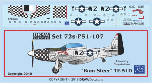 Draw Decal 72-P51-107 North American TF-51 D - "Bum Steer"