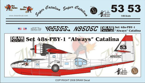 Draw Decal 48-PBY-01 Consolidated PBY-5 A Catalina from the movie "Always"
