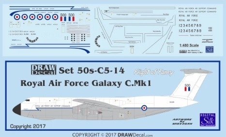Draw Decal 50-C5-14 Galaxy C.Mk1 - Royal Air Force Flight of Fancy