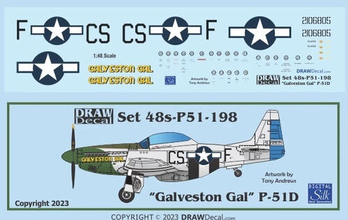Draw Decal 48-P51-198 North American TF-51 D - “Galveston Gal”