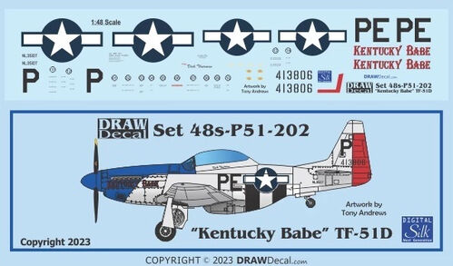 Draw Decal 48-P51-202 North American TF-51 D - “Kentucky Babe”