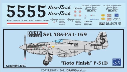 Draw Decal 48-P51-169 North American P-51 D - "Roto Finish"
