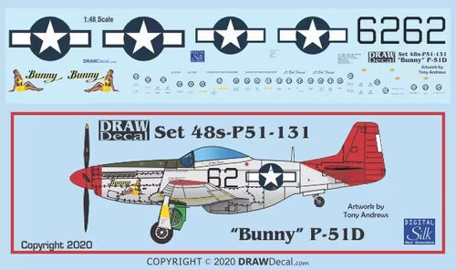 Draw Decal 48-P51-131 North American P-51 D - "Bunny"