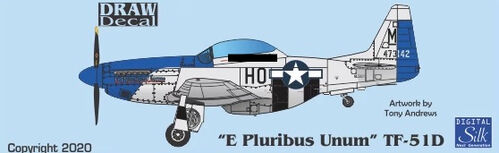 Draw Decal 48-P51-139 North American TF-51 D - "E Pluribus Unum"