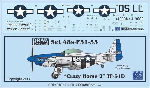 Draw Decal 48-P51-55 North American TF-51 - "Crazy Horse 2" Gathering of Mustangs and Legends