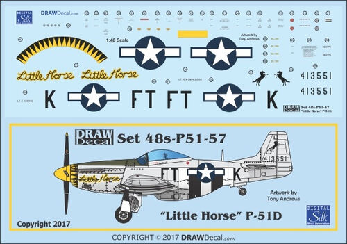 Draw Decal 48-P51-57 North American P-51 D - "Little Horse" Gathering of Mustangs and Legends