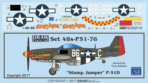 Draw Decal 48-P51-76 North American P-51 D - "Stump Jumper"