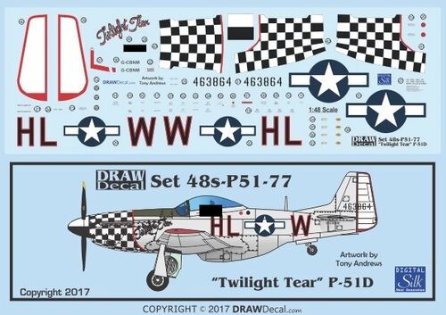 Draw Decal 48-P51-77 North American P-51 D - "Twilight Tear"