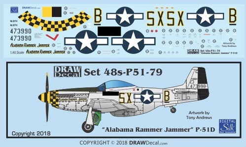 Draw Decal 48-P51-79 North American P-51 D - "Alabama Rammer Jammer"