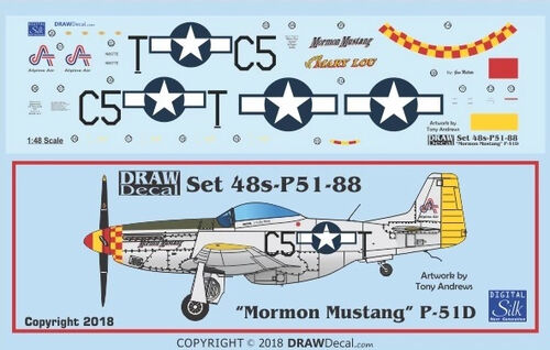 Draw Decal 48-P51-88 North American P-51 D - "Mormon Mustang" Gathering of Mustangs Legends (1999)