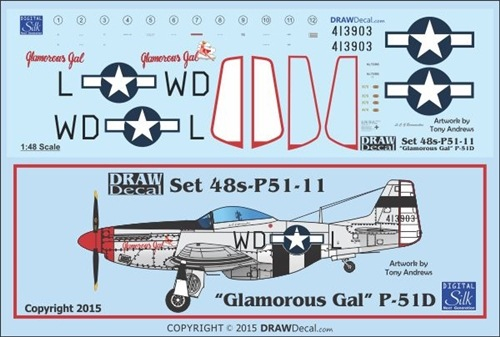 Draw Decal 48-P51-11 North American P-51 D - "Glamorous Gal" Gathering of Mustangs and Legends