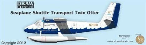 Draw Decal 48-DHC6-02 DHC-6 Twin Otter - Seaplane Shuttle Transport