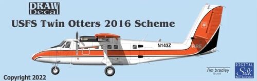 Draw Decal 48-DHC6-16 DHC-6 Twin Otter - United States Forest Service (2016 Scheme)