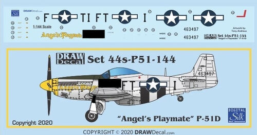 Draw Decal 44-P51-144 North American P-51 D - "Angels's Playmate"
